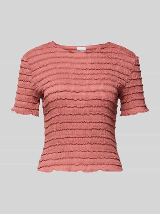 Jake*s T-Shirt mit Strukturmuster und Rundhalsausschnitt