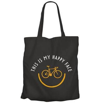 Fabulous Tote Bag Sac Shopping en Toile Noir - This is my happy face V&eacute;lo Cyclisme Vtt - 10 L