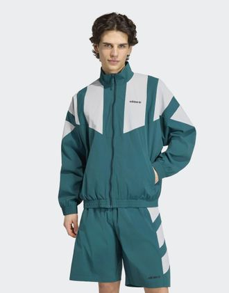 adidas Originals Blocked - Trainingsjacke in kr&auml;ftigem Gr&uuml;n