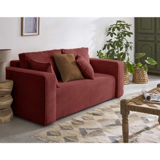 Best Mobilier Bestmobilier - Topaze - 2-sitzer einzelsofa - aus strukturiertem samt - rosa