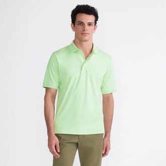 Lands End Supima Kurzarm-Polo, Classic Fit, Herren, Gr&ouml;&szlig;e:56-58 regular, Gr&uuml;n, Baumwolle, by Lands End