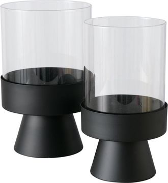 Boltze Pallas Windlicht schwarz 28-29cm 2tlg