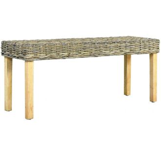 vidaXL Vidaxl - Sitzbank 110 cm Natur Kubu-Rattan und Massivholz Mahagoni
