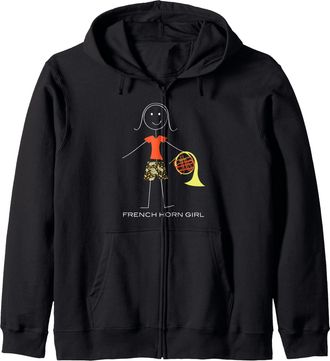 Whyitsme Design Lustige Frauen Waldhorn, M&auml;dchen Musiker Geschenke Kapuzenjacke