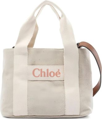 Chloé sac porté épaule à logo imprimé (2020) - Tons neutres