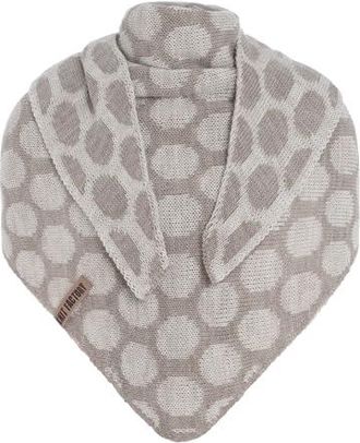 Knit Factory Liva Ch&acirc;le Tricot&eacute; - Foulard Triangle - Foulard femme pour lautomne et lhiver - &Eacute;charpe Femme &agrave; motif &agrave; pois - Ch&acirc;le Femme - Beige/Iced Clay - 180x75 
