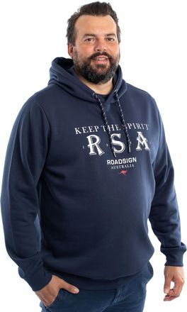 Roadsign Herren Hoodie mit Frontprint und Kapuze aus der XL-Kollektion in Übergrößen Navy, 5XL
