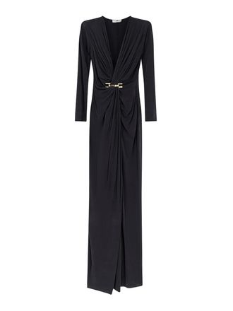Elisabetta Franchi Maxi Robe - Noir