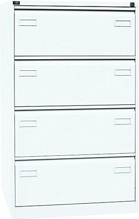 Bisley Bisley LIGHT Hängeregistraturschrank, doppelbahnig, DIN A4, 4 HR-Schubladen, Metall, 696 Verkehrsweiß, 62.2 x 80 x 132.1 cm