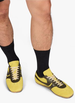 Dries Van Noten Baskets bi-mati&egrave;re &agrave; semelle fine en cuir
