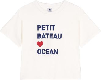 Petit Bateau Damen A0DI7 Kurzärmeliges T-Shirt, Weiß, XS