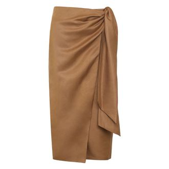 Max Mara Tequila Leinen- und Seidenrock - - Skirts - Damen - Braun - 2XS