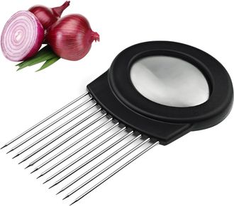 Generic Zwiebelschneider - Mit Mehrfachgabelhacker | Edelstahl Hacker mit Anti-Rutsch-Griff | F&uuml;r Innen-, Au&szlig;en-, Zuhause, K&uuml;che, Restaurant, Kochen, Und Toma