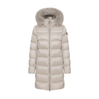 Colmar Lange Daunenjacke mit Kunstpelzbesatz - - Jackets - Damen - Beige - XL