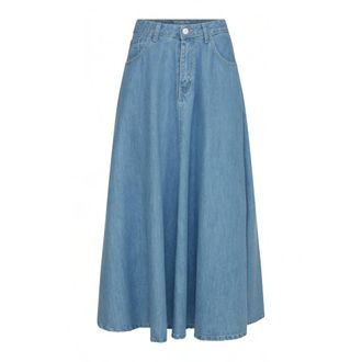 Emma & Gaia Light Denim Midi Rock - - Skirts - Damen - Blau - M