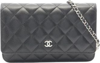 Chanel Pre-owned Sac bandouli&egrave;re Matelass&eacute; en cuir de veau grain&eacute; - Femme - Pre-owned - Noir - Taille: ONE Size