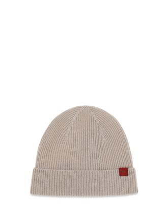 Kiton Mens Beanie Hat Beige Merino Wool (ovis Aries)