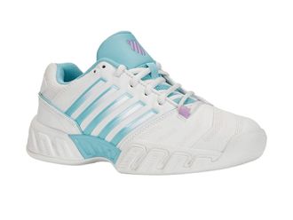K-Swiss Tennis Damen Bigshot Light 4 Tennisschuh, Gl&auml;nzend wei&szlig;e Engel-Blaue She, 40.5 EU