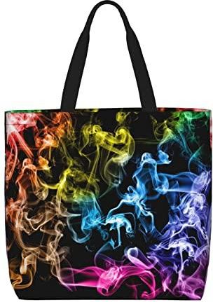 Generic Sac De Courses Fum&eacute;e Color&eacute;e Sac &Agrave; Main D&eacute;contract&eacute; R&eacute;utilisable De Grande Capacit&eacute; Sacs &Agrave; Main, Pour &Eacute;cole, Voyage, Filles, Burea