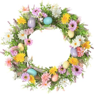 Generic Ostereierkranz f&uuml;r die Haust&uuml;r, Osterkr&auml;nze f&uuml;r die Haust&uuml;r mit bunten Eiern, k&uuml;nstlicher Fr&uuml;hlingskranz mit gemischten Zweigen f&uuml;r Fenster und Wand