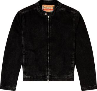 Diesel veste en jean &agrave; boutons pression - Noir