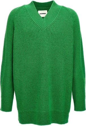Jil Sander Rundhalspullover - Grün