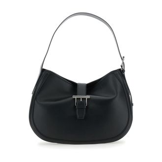Alexander McQueen Schwarze T-Bar Schulterledertasche - - Bags - Damen - Schwarzk - ONE SIZE