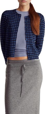 Benetton Damen Maglia Coreana M/L 12f3d5028 Strickjacke, blau, M