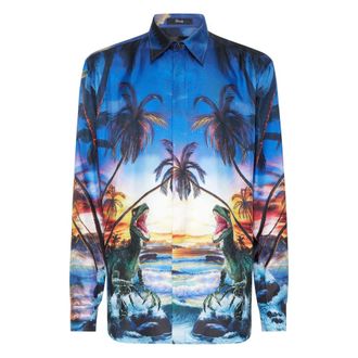 Philipp Plein Homme, Chemises, Multicolore, Taille: 2XL Silk Dandy Shirt Hawaii