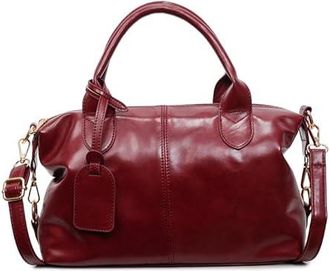 Generic Sac &agrave; main en polyur&eacute;thane avec poign&eacute;e sur le dessus - Couleur unie - Style moto - Avec fermeture &eacute;clair - Grande taille - Pour le travail, les voyag