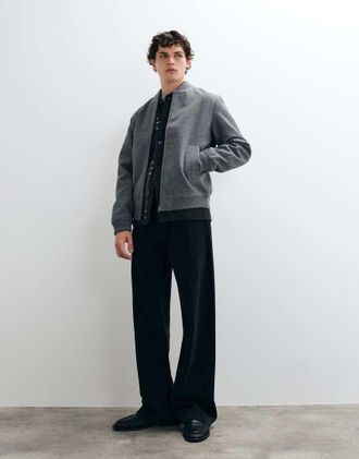 Jack & Jones bomber effet laine gris