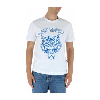 Plein Sport Bedrucktes wei&szlig;es Baumwoll-T-Shirt - - Sport - Herren - Wei&szlig; - S