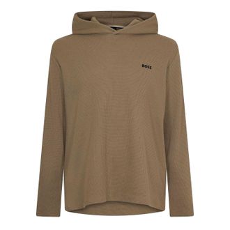 HUGO BOSS Hoodie zum &Uuml;berziehen f&uuml;r Herren, Waffelstrick (Braun)