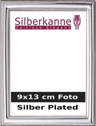 Silberkanne Bilderrahmen Norderney 9x13 cm - Echt versilbert & Anlaufgesch&uuml;tzt - Edler Fotorahmen mit Holzr&uuml;cken, Silber Plated