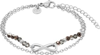 Tom Tailor Tom Tailor Armband f&uuml;r Damen, Edelstahl, mit Glas, 16+4 cm, schwarz, Infinity, Geschenkidee, Armschmuck, Damenschmuck, 2100669