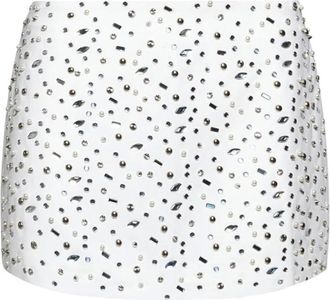 John Richmond Femme, Jupes, Blanc, Taille: 40 FR Mini-jupe avec applications int&eacute;grales