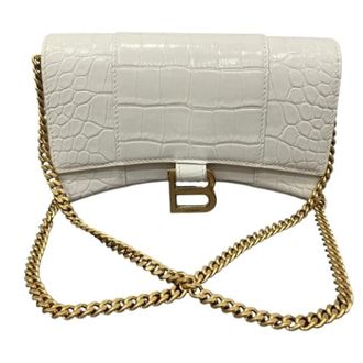 Balenciaga Pre-owned Hourglass Leder Kettentasche Umh&auml;ngetasche - - Pre-owned - Damen - Wei&szlig; - ONE SIZE