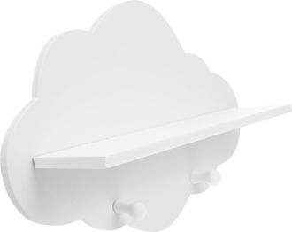 Artibetter Wandregal aus Holz Wolkenförmig Weiß Schwebendes Punch freies Aufbewahrungsregal Einfach zu Montieren Platzsparend für Küche und Schlafzimmer Dekorati