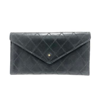Chanel Portefeuille en cuir Pre-owned - Femme - Pre-owned - Noir - Taille: ONE Size