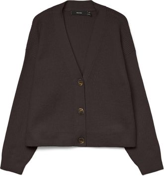Vero Moda Damen Vmaries Ls V-Neck Cardigan Bf, Chocolate Torte, XS