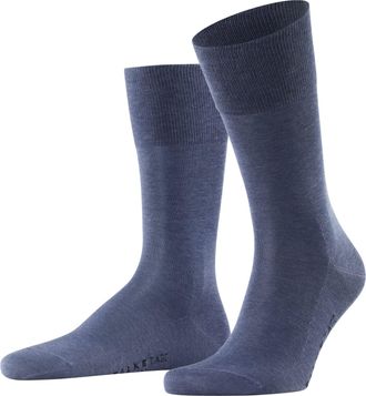Falke Herren Socken Tiago M So nachhaltige Fil DEcosse Baumwolle einfarbig 1 Paar, Blau Demin Melangen 6665, 41-42