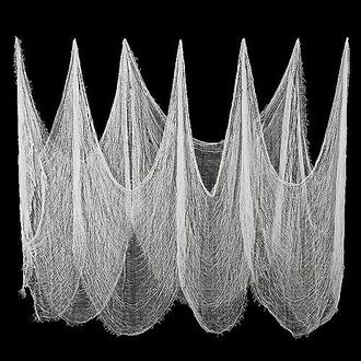 Papu 215 x 500 cm Tissu Effrayant Tissu &agrave; Fromage Halloween D&eacute;coration Tissu Horreur Coton Mousseline Tissus pour Maisons hant&eacute;es F&ecirc;te Portes Rideau D&eacute;cora