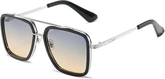 Generic Lunettes de soleil carrées en métal à grande monture pour hommes et pour femmes, ombrage, soleil, plage, vacances (couleur : C, taille : moyen) 2026, 