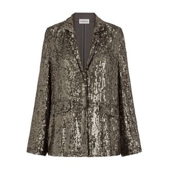 P.A.R.O.S.H. Grauer Pailletten-Blazer mit Vordertaschen - - Jackets - Damen - Grau - XS