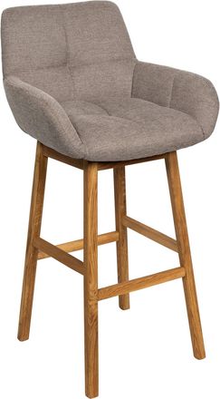 Linea Natura Barhocker, Taupe, Holz, Textil, Eiche, massiv, eckig, 54.5x104.5x58 cm, Esszimmer, Barm&ouml;bel, Barhocker