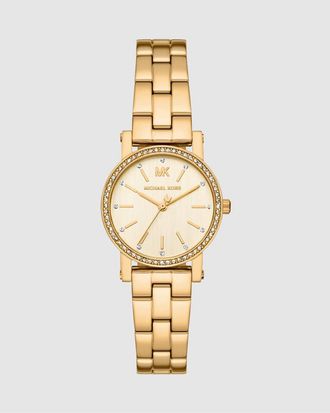 Michael Kors Corey Dreizeigeruhr aus goldfarbenem Edelstahl in Gold