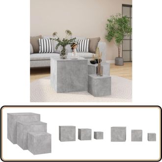 vidaXL Vidaxl - Beistelltische 3-tlg. Betongrau Holzwerkstoff - Beistelltisch - Holztisch - Nighstand - Wohnzimmerm&ouml;bel - Esszimmerm&ouml;bel