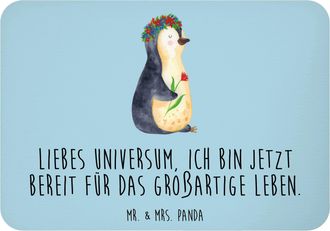 Mr. & Mrs. Panda Magnet Pinguin Blumen - Geschenk, haftmagnet, Pinguine, MDF, Leben, W&uuml;nsche, tafelmagnet, Positiv, K&uuml;hlschrankmagnet, whiteboardmagnet