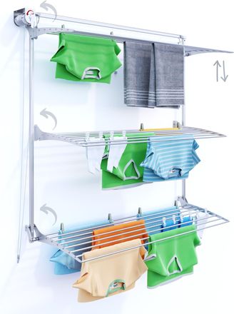 Foxydry Tower Wand W&auml;schest&auml;nder, vertikaler W&auml;schest&auml;nder f&uuml;r den Innen- und Au&szlig;enbereich aus Aluminium und Stahl