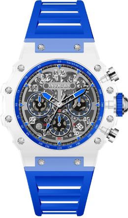 Invicta Racing 69678 Herrenuhr - Quarzwerk - Acryl mit silbernem Zifferblatt - 43 mm